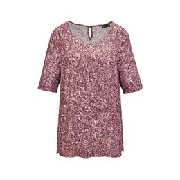 GOLDNER Damen Druckbluse "Chiffonbluse mit farbbrillantem Druck", lila, Gr. 42, Obermaterial: 100% Polyester PES., Blusen