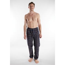 Tom Tailor Herren Pyjamahose "Milos", Gr. 48, blau, Web, Obermaterial: 100% Baumwolle, Hosen, mit elastischem Bund, Kordelzug, kariert
