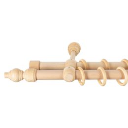 Gardinenstange SN DECO GROUP, L:120cm, beige, Holzwerkstoff, Gardinenstangen, "Filigrano", 28 mm, Holz, verschiedene L&auml;ngen und Farben, Komplettset