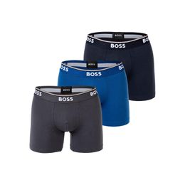 BOSS Herren Boxershorts "Boxershort BoxerBr 3P Power 3er Pack", Gr. M, blau, Obermaterial: 95% Baumwolle CO. 5% Elasthan EL., Unterhosen