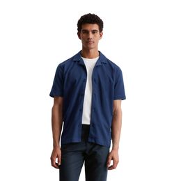 Marc O'Polo MARC O'POLO Herren Kurzarmshirt "aus Bio-Baumwoll-Mix", blau, Gr. M, unifarben, Obermaterial: 95% Baumwolle, 5% Elasthan, Shirts