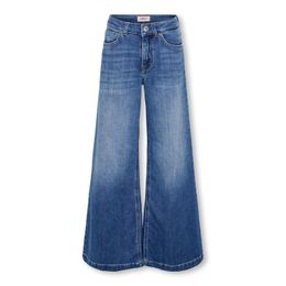 KIDS Only M&auml;dchen Relax-fit-Jeans "KOGCALIFORNIA MW WIDE FLARED REA NOOS", blau, Gr. 152, unifarben, Denim/Jeans, Obermaterial: 98% Baumwolle, 2%