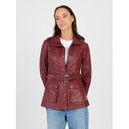 JCC Damen Bikerjacke "R6382", rot, Gr. 38, Obermaterial: 100% Lammleder; Futter: 100% Polyester; &Auml;rmelfutter: 100% Polyester, Jacken