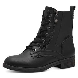 Tamaris Damen Schn&uuml;rboots "SHAE", Gr. 41, schwarz, Lederimitat, unifarben, Schuhe, Blockabsatz, Schn&uuml;rboots Stiefelette mit Zierrei&szlig;verschluss