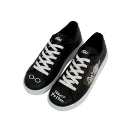 DOGO Damen Sneaker "Ace Low-Top Sneaker Friends Till Eternity Harry Potter Black", Gr. 37, schwarz, Lederimitat, Schuhe, Handgefertigt