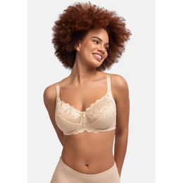 Dorina Damen B&uuml;gel-BH "Philippa", Gr. 95, beige, Spitze, Obermaterial: 38% Polyamid, 34% Polyester, 22% Baumwolle, 6% sonstige Fasern, unifarben,