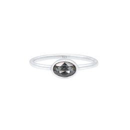 Elli Damen Verlobungsring "Oval Glas Kristalle Grau 925 Sterling Silber", 56mm, Silber 925 (Sterlingsilber), 1,5mm, silber, Silber 925