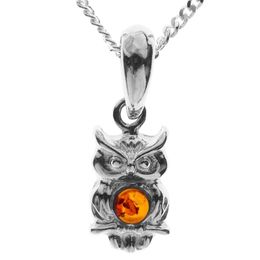 OSTSEE-SCHMUCK Damen Kette mit Anh&auml;nger "OSTSEE-SCHMUCK Kette mit Anh&auml;nger kleiner Uhu", 42cm, Silber 925 (Sterlingsilber), L: 40, silber, Silber 925