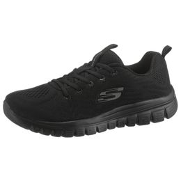 Skechers Damen Sneaker "Graceful - Get Connected", Gr. 39, schwarz, Textil, Schuhe, Freizeitschuh, Halbschuh, Schnürschuh für die Maschinenwäsche