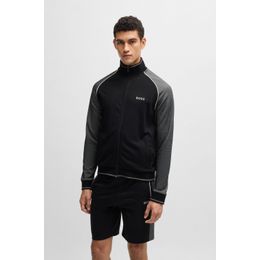 BOSS Herren Sweatjacke, Gr. XXL, schwarz, Sweatware, Obermaterial: 70% Baumwolle, 30% Polyester, Sweatjacken