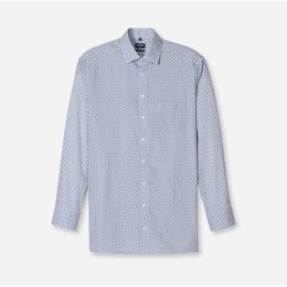 OLYMP Herren Langarmhemd "Luxor modern fit", blau, Gr. 43, Web, Obermaterial: 100% Baumwolle, Hemden, modern fit, Businesshemd, gemustert, New