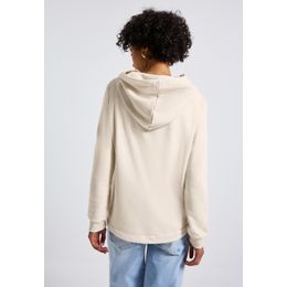 Street One Damen Hoodietusk cream, Gr. 34, unifarben, Sweatware, 65% Baumwolle, 35% Polyester, Sweatshirts, im soften Baumwoll-Mix