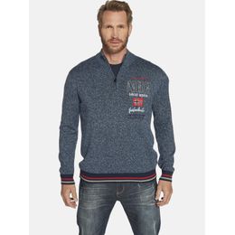 Jan Vanderstorm Herren Troyer "Pullover CAJETAN", blau, Gr. L, unifarben, Obermaterial: 50% Baumwolle CO. 50% Polyacryl PAN., Pullover