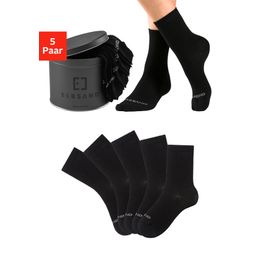 ELBSAND Damen Socken, Gr. 39, schwarz, Elasthan, Polyamid, unifarben, Socken, verpackt in praktischer Metalldose