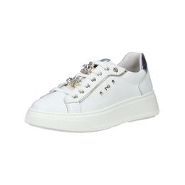 Nero Giardini Damen Plateausneaker "Nero Giardini Sneaker Leder/Textil", Gr. 35, wei&szlig;, Leder, Textil, Schuhe