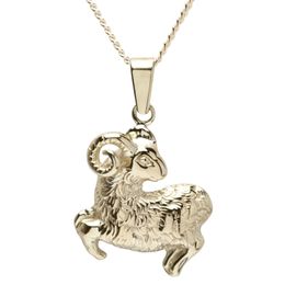 OSTSEE-SCHMUCK Damen Kette mit Anh&auml;nger "OSTSEE-SCHMUCK Kette mit Anh&auml;nger Tierkreiszeichen Widder", 45cm, Gelbgold 333, L: 42, gold, Gelbgold 333,