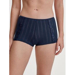 Calida Damen Panty "Etude Toujours", Gr. L, blau, Jersey, Obermaterial: 95% Baumwolle, 5% Elasthan, Unterhosen, mit Dresdner Spitze an der Vorderseite
