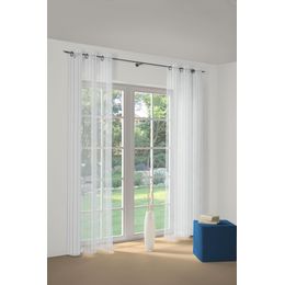 Gardine WIRTH, B:600cm H:245cm, blau, Polyester, Wohnzimmer, Gardinen, "7227", Store