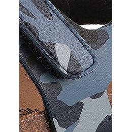 Kidsworld Kinder Riemchensandale, Gr. 27, blau, Lederimitat, Schuhe, Sommerschuh, Strandschuh, Urlaubschuh mit Camouflage-Muster