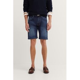Bugatti Herren Bermudas, blau, Gr. 50, unifarben, 87% Baumwolle, 11% Polyester, 2% Elasthan, Hosen, im Used-Wash-Design