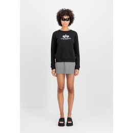 Damen Sweater "New Basic Sweatshirt BL W", schwarz, Gr. M, Alpha Industries, Obermaterial: 80% Baumwolle, 20% Polyester, Sweatshirts