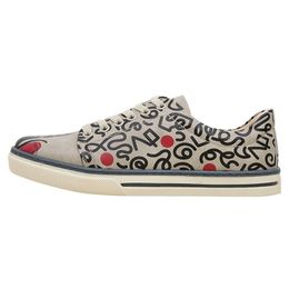 DOGO Damen Sneaker "Classic Schn&uuml;rsneaker Cat And Mouse Damen Sneaker", Gr. 41, beige, Lederimitat, Schuhe, Handgefertigt