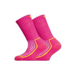 UphillSport Damen Socken "SAANA JR 2er Pack", Gr. 28, pink, 45% Baumwolle, 27% Polyamid, 26% Wolle, 2% Elasthan, mehrfarbig, Socken, mit