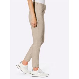 Heine Damen Stretch-Hose, beige, Gr. 50, unifarben, 72% Baumwolle, 25% Polyester, 3% Elasthan, Hosen