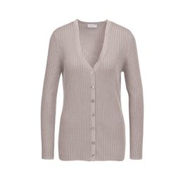 GOLDNER Damen Strickjacke "Pflegeleichte Strickjacke in hochwertiger Rippenstruktur", beige, Gr. 46, Obermaterial: 65% Polyacryl PAN. 35% Polyester