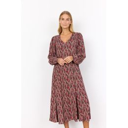 soyaconcept Damen Druckkleid "SC-ILYA 4", rot, Gr. L, bedruckt, Web, Obermaterial: 100% Viskose, Kleider, Sommerkleid