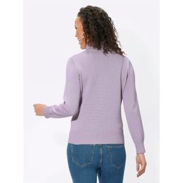 Casual Looks Damen Rollkragenpullover "Pullover", lila, Gr. 40, meliert, unifarben, 50% Baumwolle, 50% Polyacryl, Pullover