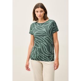 Cecil Damen T-Shirt, gr&uuml;n, Gr. XXL, bedruckt, Web, 50% Modal, 50% Baumwolle, Shirts, mit Elastiksaum