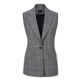 Madeleine Mode MADELEINE Damen Kurzweste "Weste Klassisch-elegante Glencheck-Weste", schwarz, Gr. 40, Obermaterial: 53% Polyester PES. 43% Wolle WO. 4% Elasthan