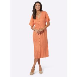 Classic Basics Damen Sommerkleid "Kleid", orange, Gr. 42, unifarben, 100% Viskose, Kleider