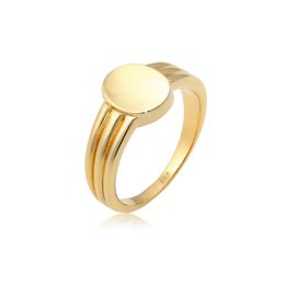 Elli Damen Siegelring "Siegelring Basic Blogger Geo 925 Sterling Silber", 58mm, Silber 925 (Sterlingsilber), 5mm, gold, Silber 925 (Sterlingsilber),