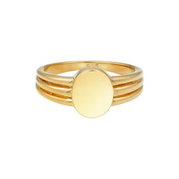 Elli Damen Siegelring "Siegelring Basic Blogger Geo 925 Sterling Silber", 52mm, Silber 925 (Sterlingsilber), 5mm, gold, Silber 925 (Sterlingsilber),