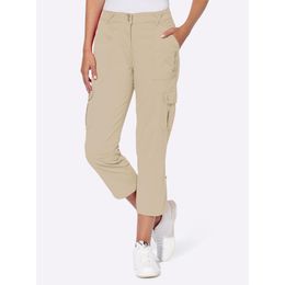 Heine Damen Cargohose, beige, Gr. 38, unifarben, 98% Baumwolle, 2% Elasthan, Hosen