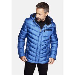 NEW CANADIAN Herren Steppjacke, blau, Gr. 28, unifarben, 100% Polyester, Jacken, mit Fleece-Einsatz am Innenkragen