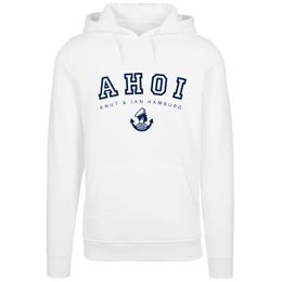 F4NT4STIC Herren Kapuzenpullover "Ahoi Knut & Jan Hamburg", wei&szlig;, Gr. XS, Obermaterial: 65% Baumwolle, 35% Polyester, Pullover, Print