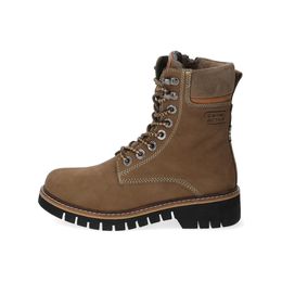 Camel Active Damen Schn&uuml;rstiefelette "Camel Active Stiefelette Leder/Textil", Gr. 36, gr&uuml;n, Leder, Textil, Schuhe