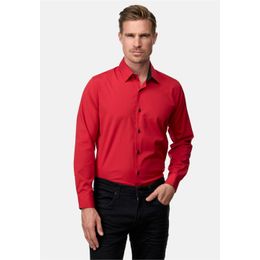 Rusty Neal Herren Langarmhemd, rot, Gr. 6XL, unifarben, 60% Baumwolle, 37% Polyester, 3% Elasthan, Hemden, mit trendigem Farbkontrast