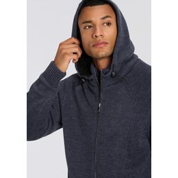 Bruno Banani Herren Kapuzenstrickjacke, grau, Gr. XXL, meliert, Strick, Obermaterial: 100% Polyacryl. Futter: 100% Polyester, Strickjacken, warm