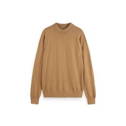 Scotch & Soda SCOTCH & SODA Herren Sweatshirt "Strickpullover CORE - DROPPED SHOULDER MOCK NECK PULLOVER", braun, Gr. M, Obermaterial: 55% Polyester PES. 30% Wolle