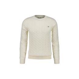 Gant Herren Sweater "Strickpullover COTTON CABLE C-NECK", beige, Gr. 4XL, Obermaterial: 100% Baumwolle CO., Sweatshirts