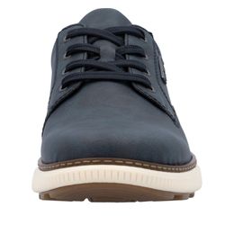 Rieker Herren Sneaker, Gr. 47, blau, Lederimitat, unifarben mit Farbeinsatz, Schuhe, Halbschuh, Schn&uuml;rschuh, Casual Sneaker mit weichem Schaftrand,