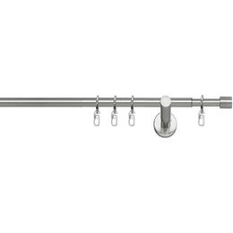 Gardinenstange Indeko, &Oslash;:20mm, silber, Aluminium, Gardinenstangen, "Andrax", stufenlos verstellbare Teleskopstange