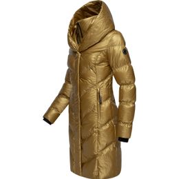 Ragwear Damen Kurzmantel "Natalka Bling", gold, Gr. XS, Obermaterial: 100% Nylon; Innenfutter: 100% Polyester; Wattierung: 100% Polyester, M&auml;ntel,