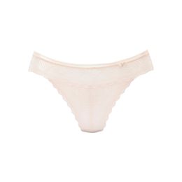 Lascana Damen String "Tiziana", Gr. 36, beige, Microtouch, Obermaterial: 84% Polyamid, 16% Elasthan, Unterhosen, mit anteilig recycelter Spitze