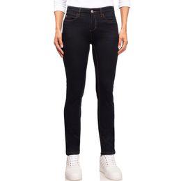 WONDERJEANS Damen Slim-fit-Jeans "Classic", blau, Gr. 46, Abriebeffekte, Denim/Jeans, Obermaterial: 65% Baumwolle, 29% Polyester, 6% Elasthan, Jeans,