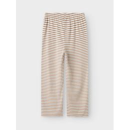 name it M&auml;dchen Jerseyhose "NKFSURAJA STRAIGHT PANT NOOS", grau, Gr. 134, gestreift, Rippware, Obermaterial: 95% Baumwolle, 5% Elasthan, Hosen